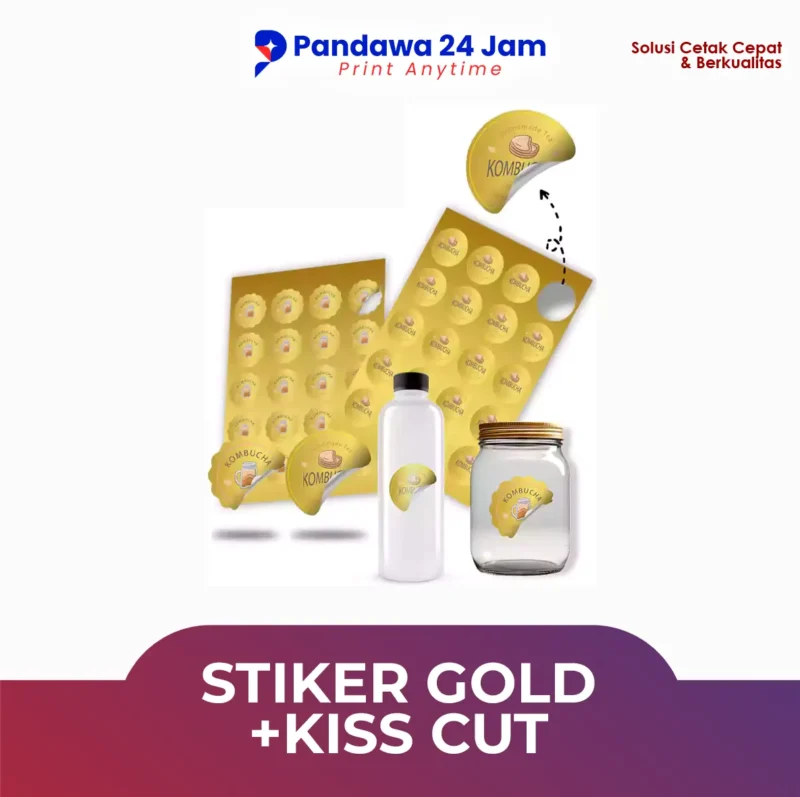 Stiker Gold +KissCut - Pandawa Percetakan 24 Jam