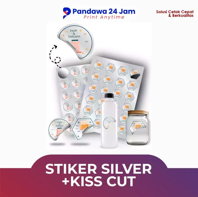 Stiker Silver +KissCut - Pandawa Percetakan 24 Jam