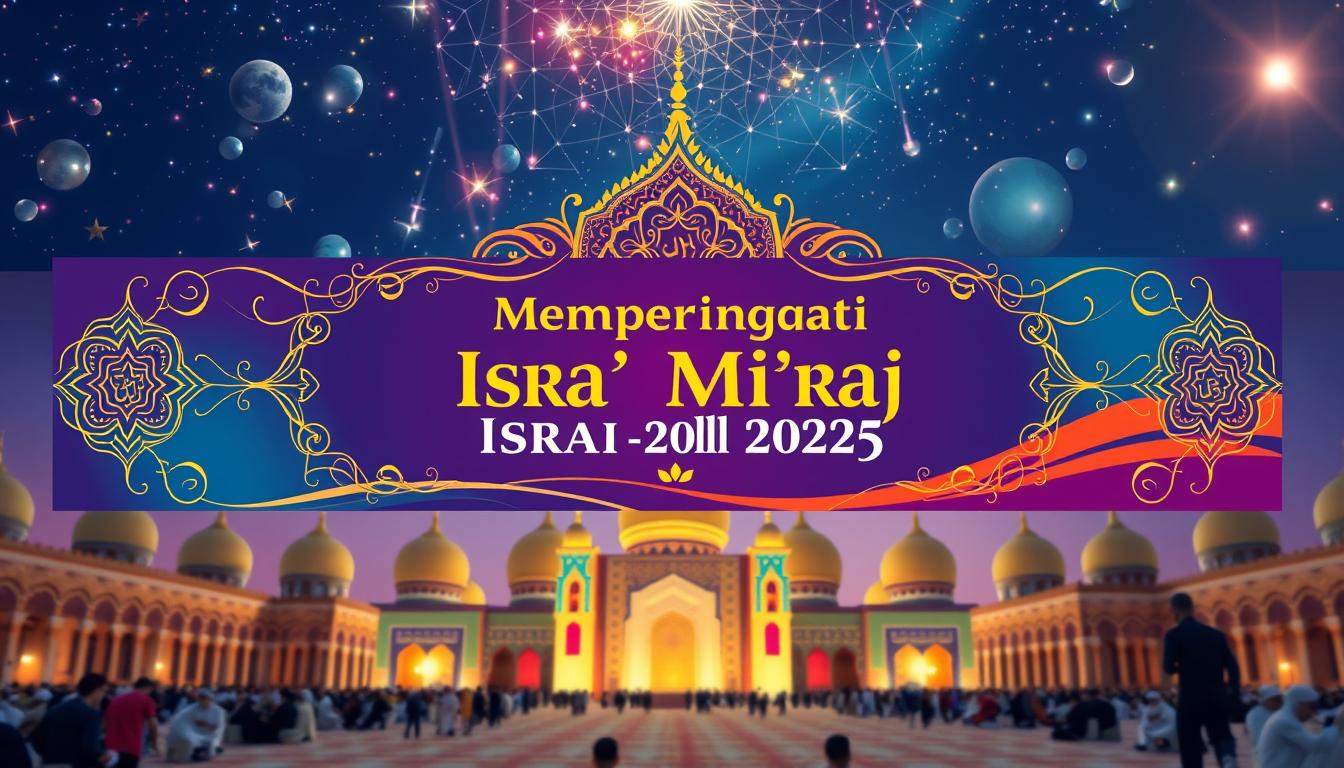 Cetak Baner Isra' Mi'raj 2025 Cetak di bahan Flexy Cina